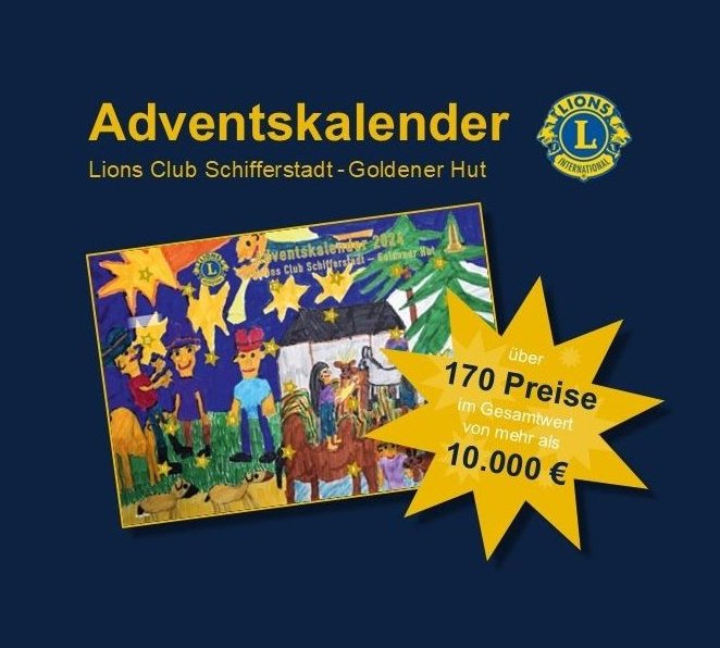 Lions Adventskalender 2024 jetzt zu haben - Schifferstadt-Goldener Hut - Lions Deutschland
